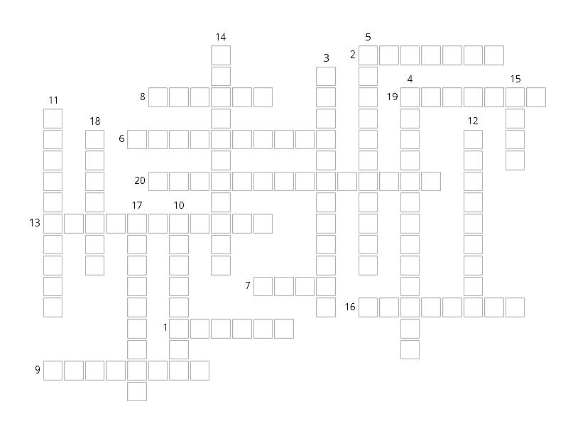 Word classes (from Revision Express) - Crossword