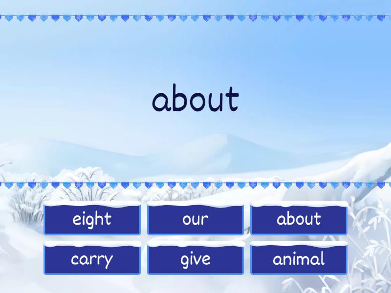 Unit 4 Week 1 Sight Words Match - Find the match