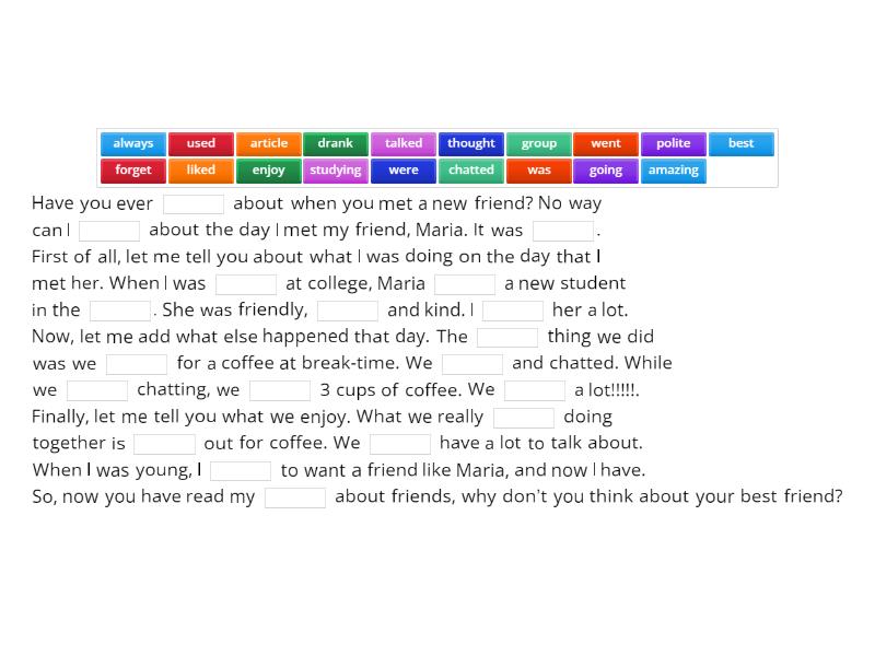 Trinity Writing Entry 3 Task 2 paper 2 - Complete the sentence