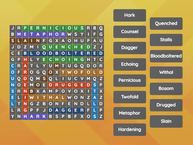 Find the correct word in this word search - Wordsearch