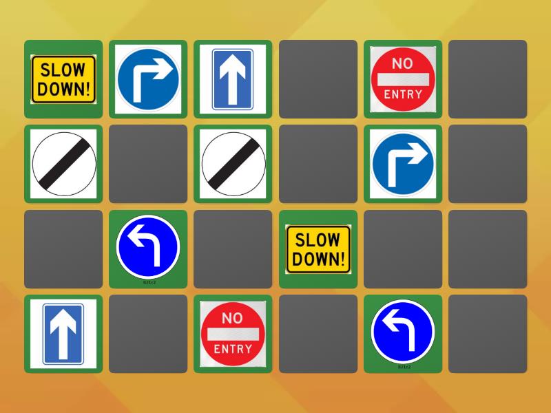 Road signs - - Matching pairs