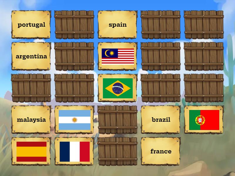 flags and countries - Combine os pares