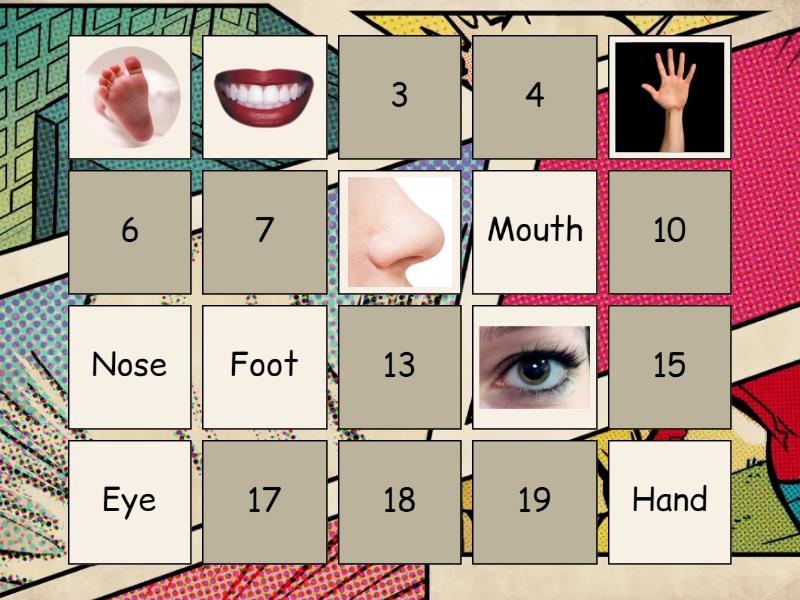 Body Parts - Memory Game - Matching pairs