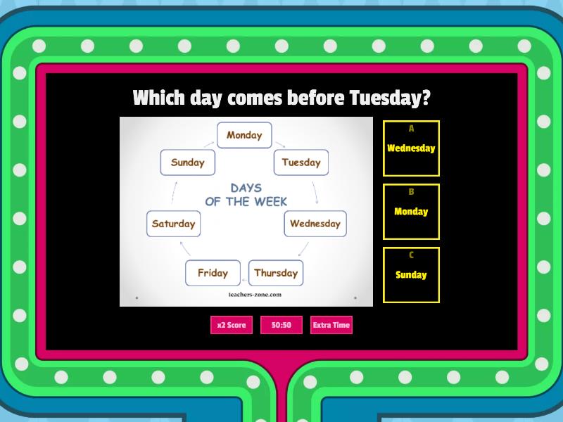 Before / After "Days of the week" - Game show de TV