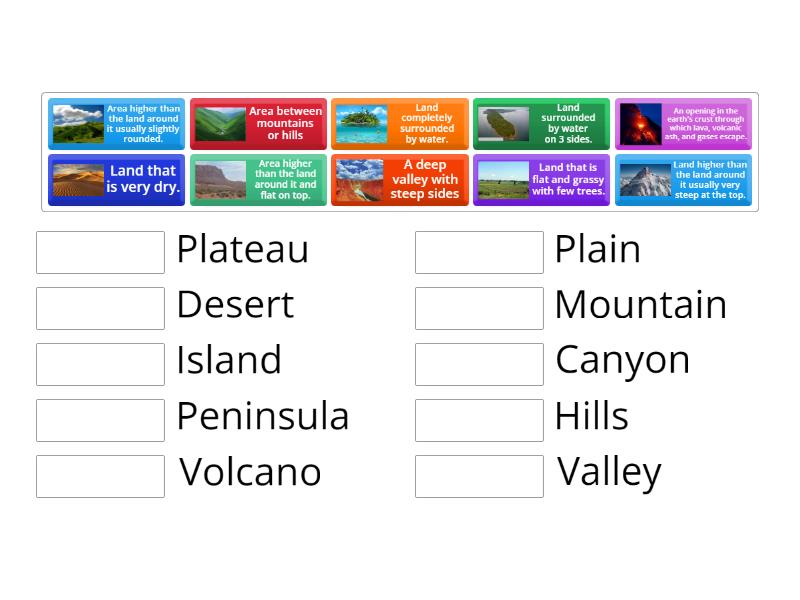 Landform game for 2nd - Match up