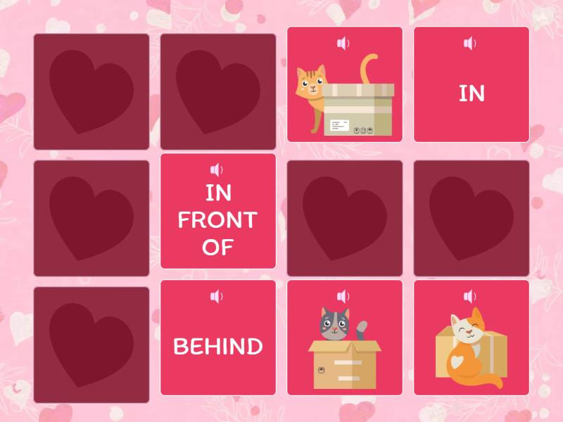 Prepositions of Place - A1 - Matching pairs