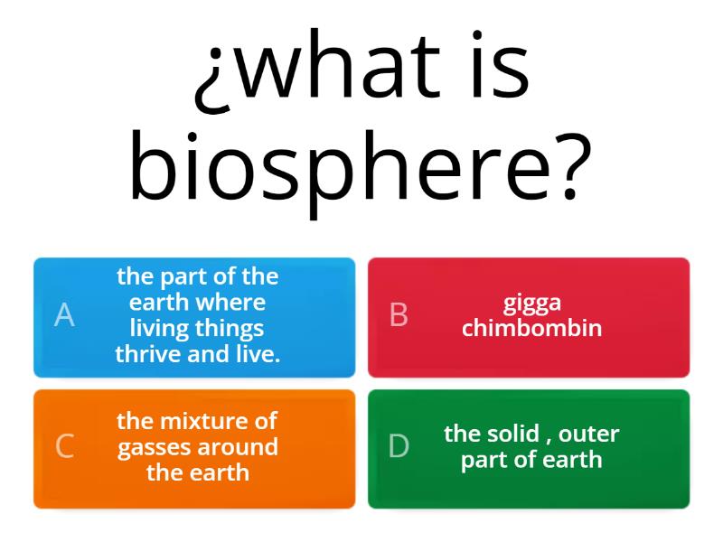 biosphere. - Quiz