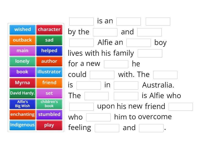 First paragraph Alfie's Big Wish (Happy) - Missing word