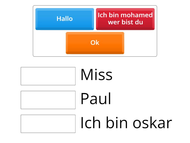 German match - Match up