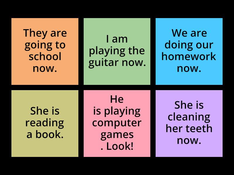 Present Continuous Negative - Flip tiles