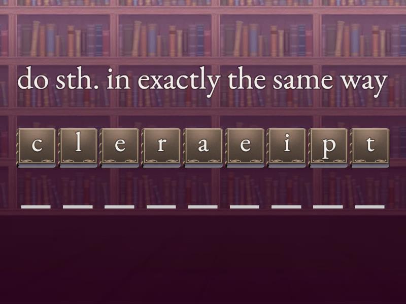 put the words into the correct order - Anagram