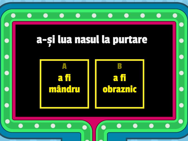 Consolidare. Expresii cu sens figurat (1) - Gameshow quiz