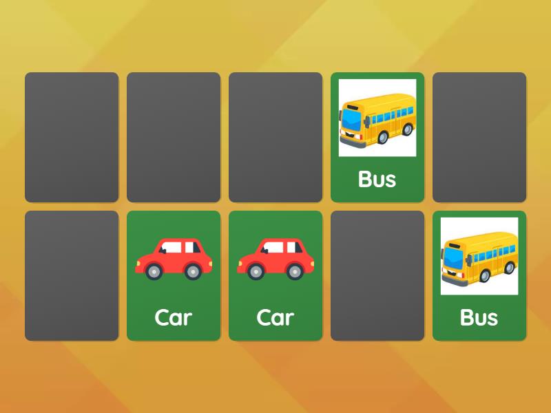 Transportation memory game - Matching pairs