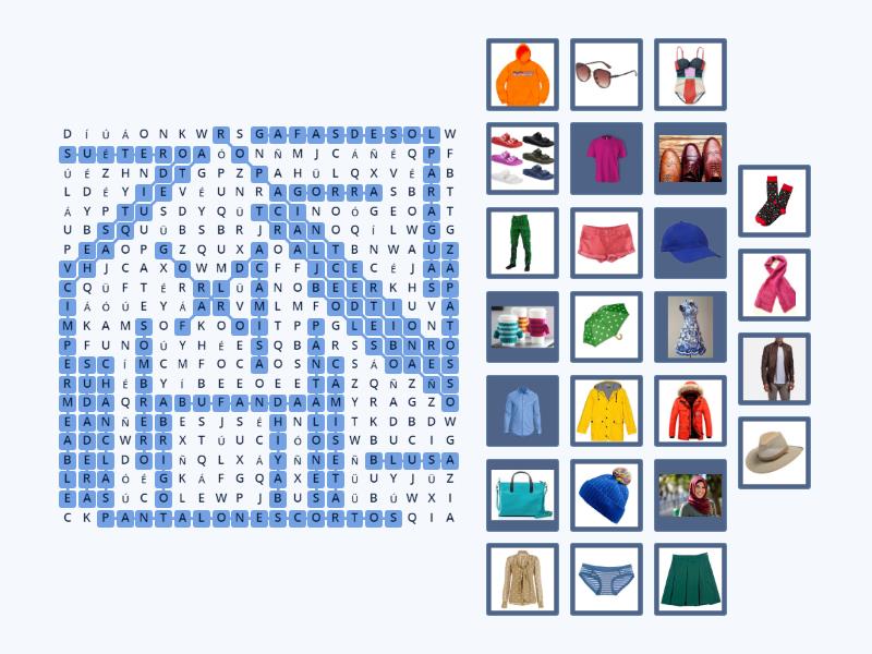 1.6: Sopa de Letras: La Ropa - Wordsearch