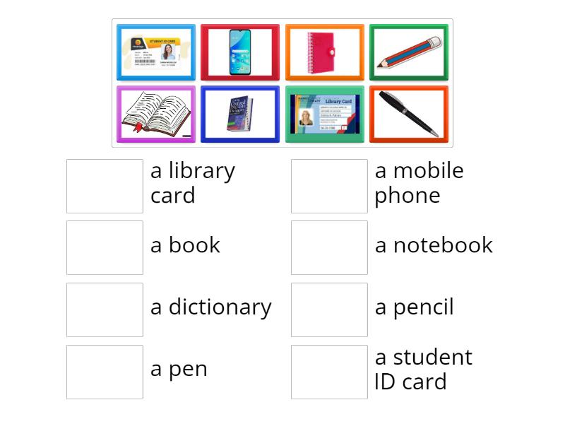 classroom objects - Match up