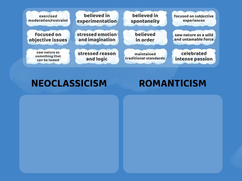 NEOCLASSICISM vs ROMANTICISM - Group sort