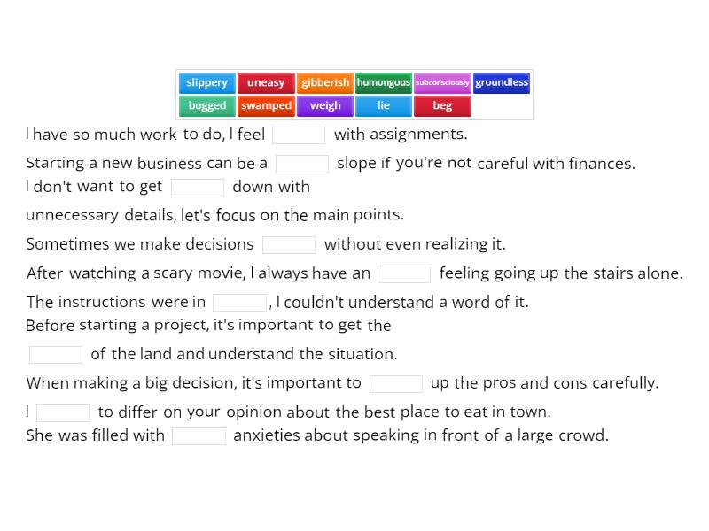 Empower C1 Unit 4 revision vocabulary - Complete the sentence