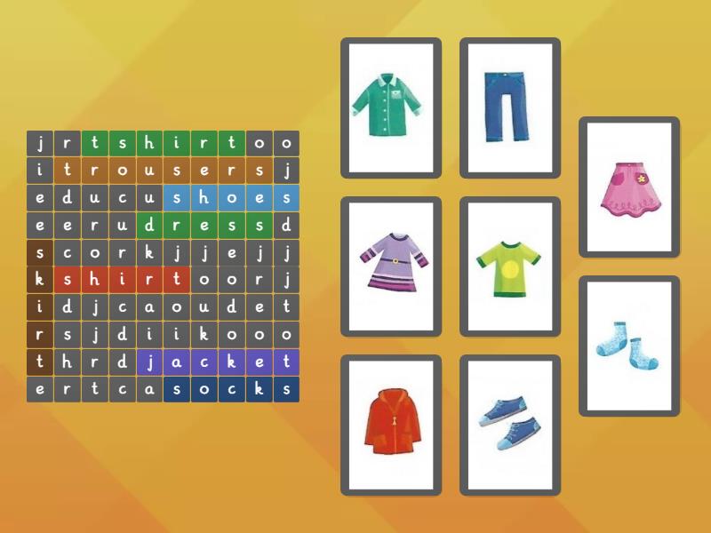AS1 U8 Clothes - Wordsearch