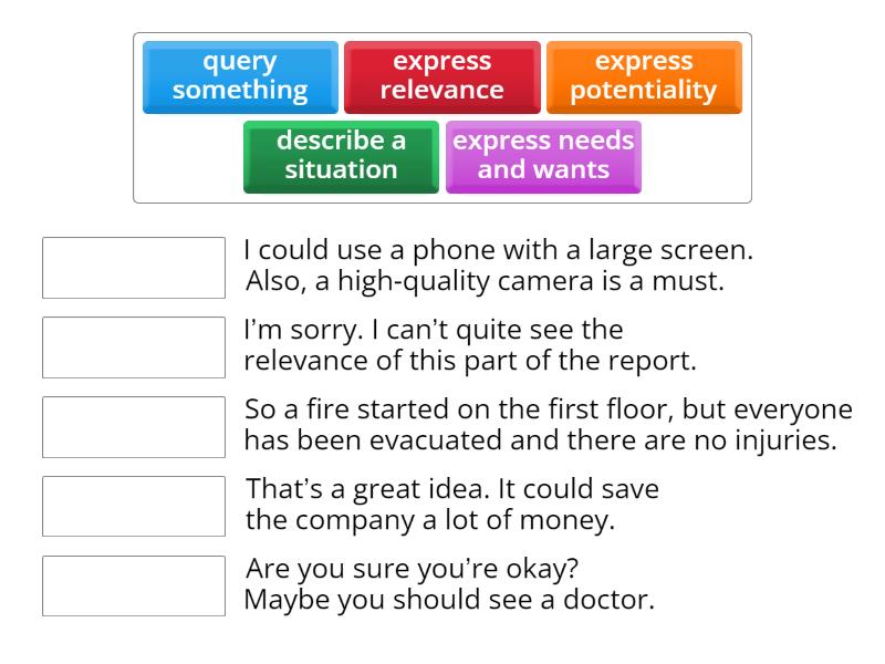 E6F1 Unit 4 Functions - Match up