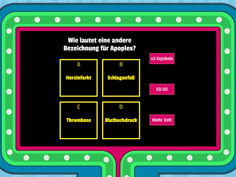 Lernzielkontrolle: Apoplex und Pflegeschwerpunkte bei Apoplex ...
