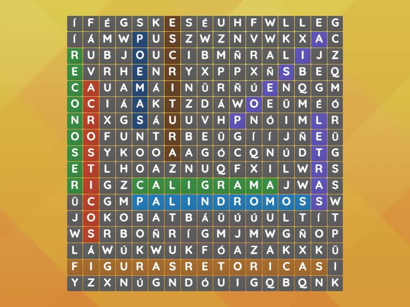 acrosticos, palindromos y caligramas - Wordsearch