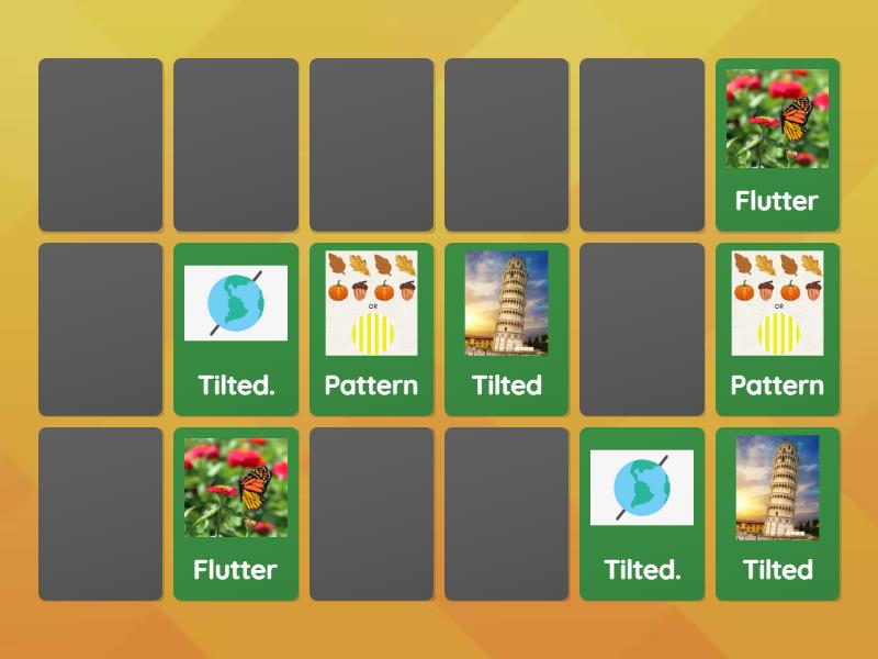 Vocabulary Memory Game - Matching pairs