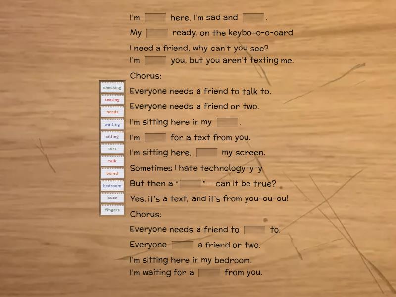 Go Getter 2 unit 3.3 song - Complete the sentence