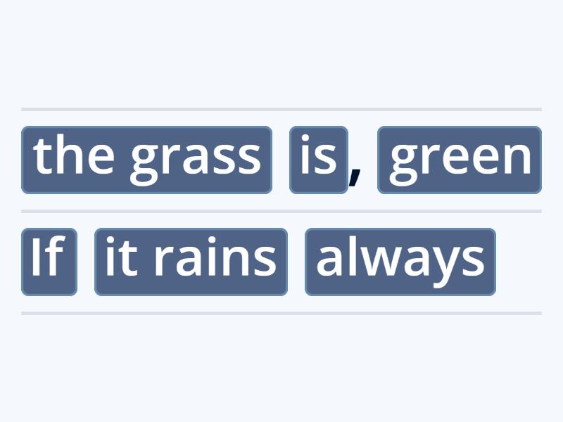Zero conditional - Unjumble