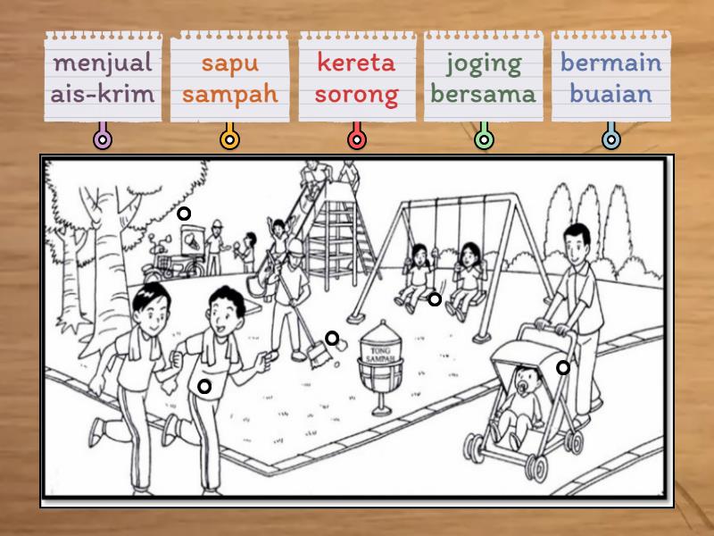 Taman Permainan- Bina Frasa - Gambar rajah berlabel