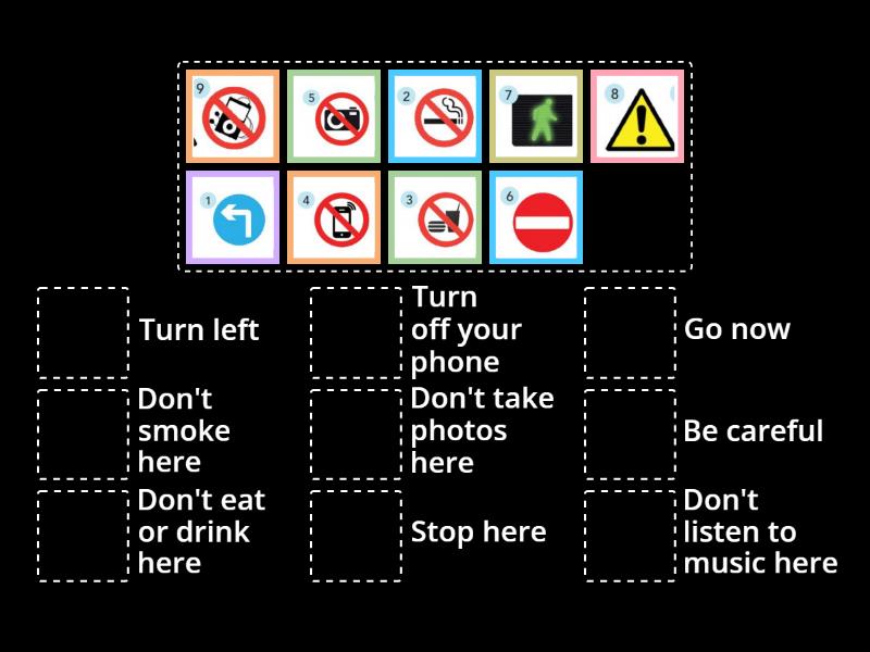 signs + imperatives - Match up