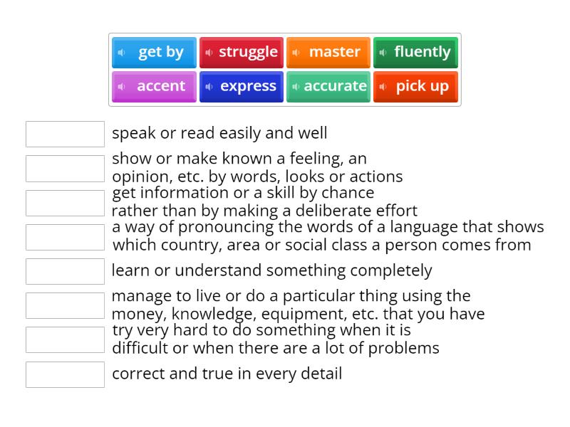 Talking about languages - Match up