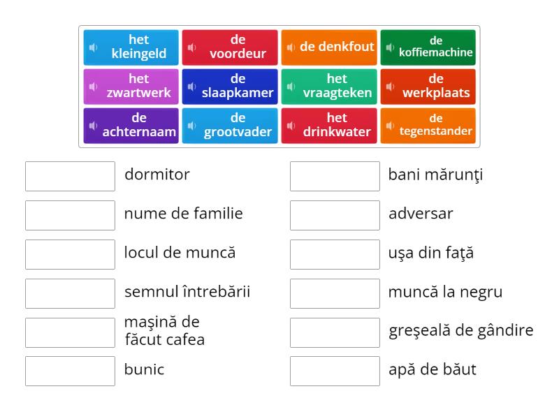 (2) Traducere substantivele compuse (din cartea mea albastra) - Match up