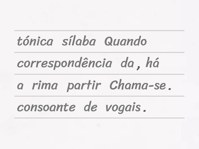 Tipos de rima - Unjumble