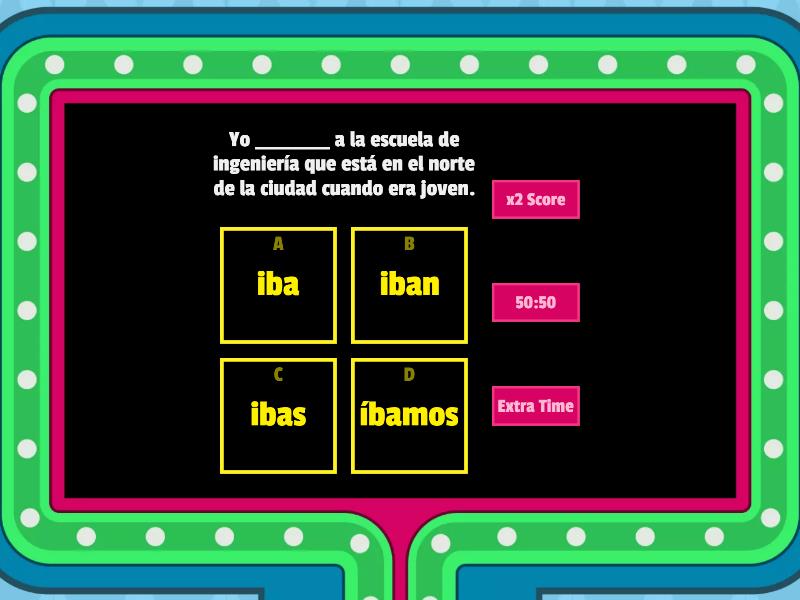 Verbo ir en pasado Imperfecto - Gameshow quiz