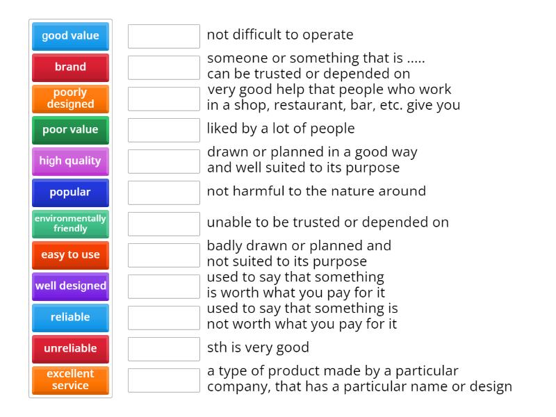 RM B1 U4 voc popular brands - Match up