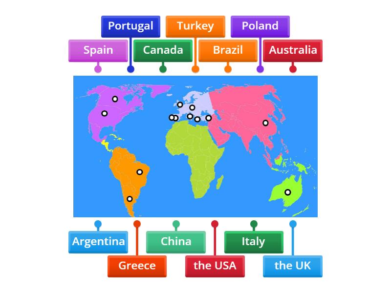 Countries 1 - Labelled diagram