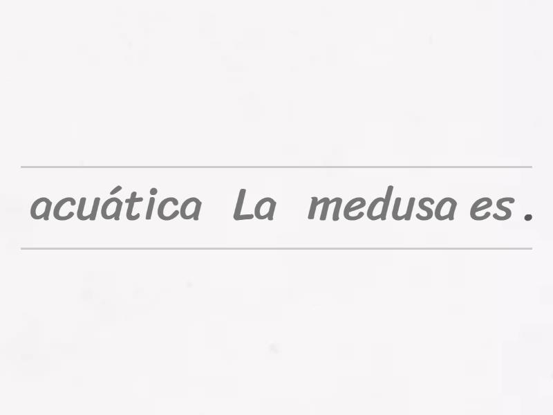 Oraciones de la medusa. - Reordenar