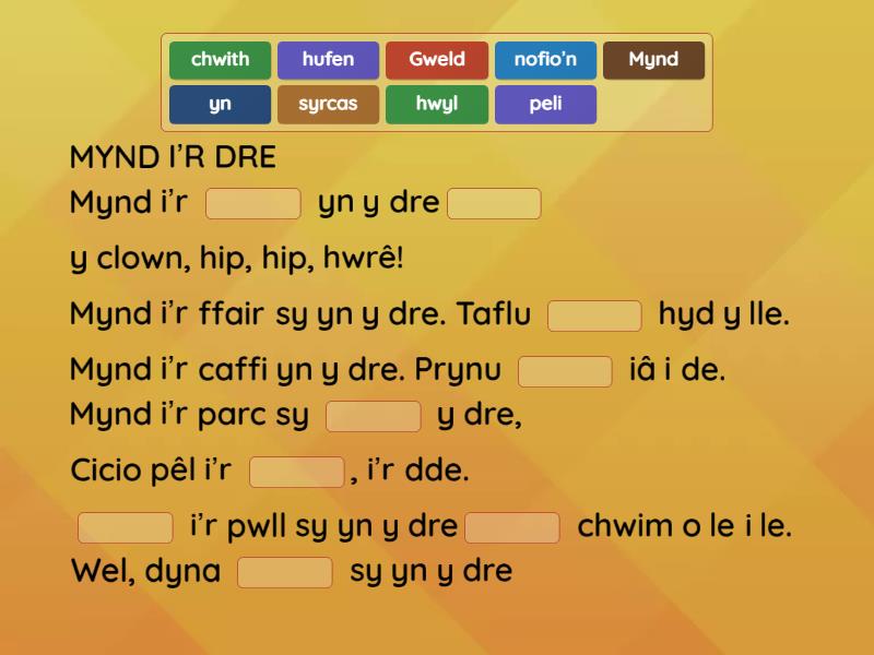 Mynd i'r Dre s PDM - Missing word
