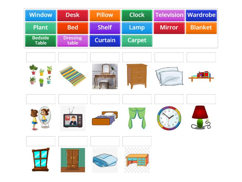 Game Bedroom Vocabulary (Intan) - Match up
