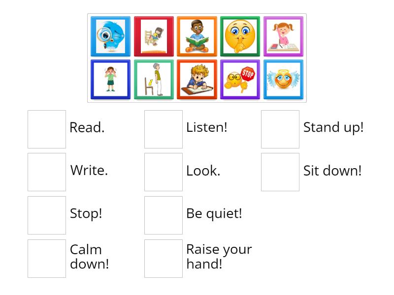 Classroom language - Match up