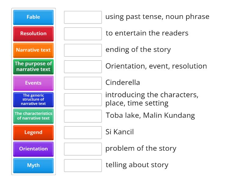 All about narrative text - Match up