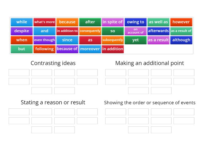 Linking words - Group sort
