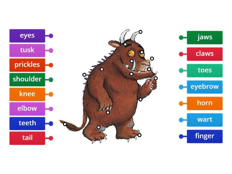 Gruffalo: body parts - Labelled diagram