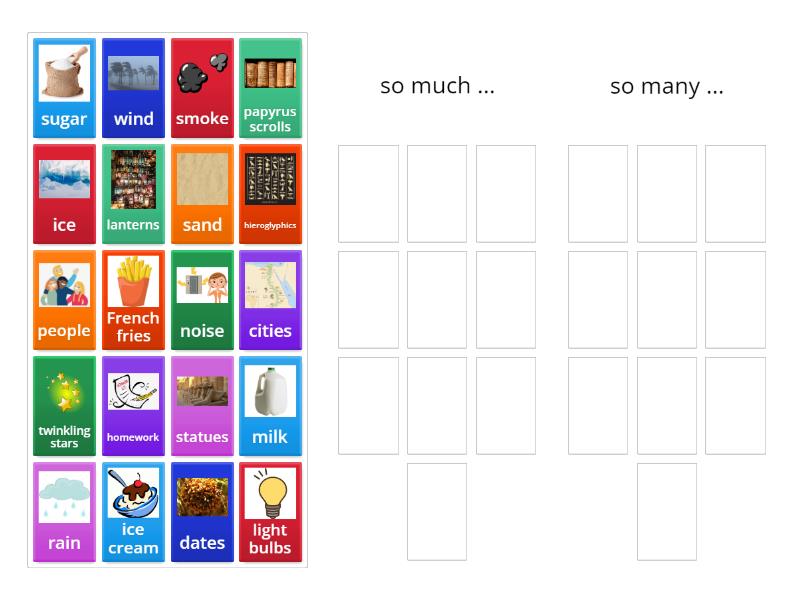 so much / so many - Group sort