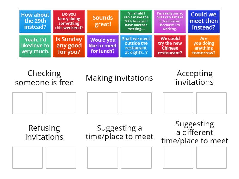 INVITING & MAKING ARRANGEMENTS - Ordenar por grupo