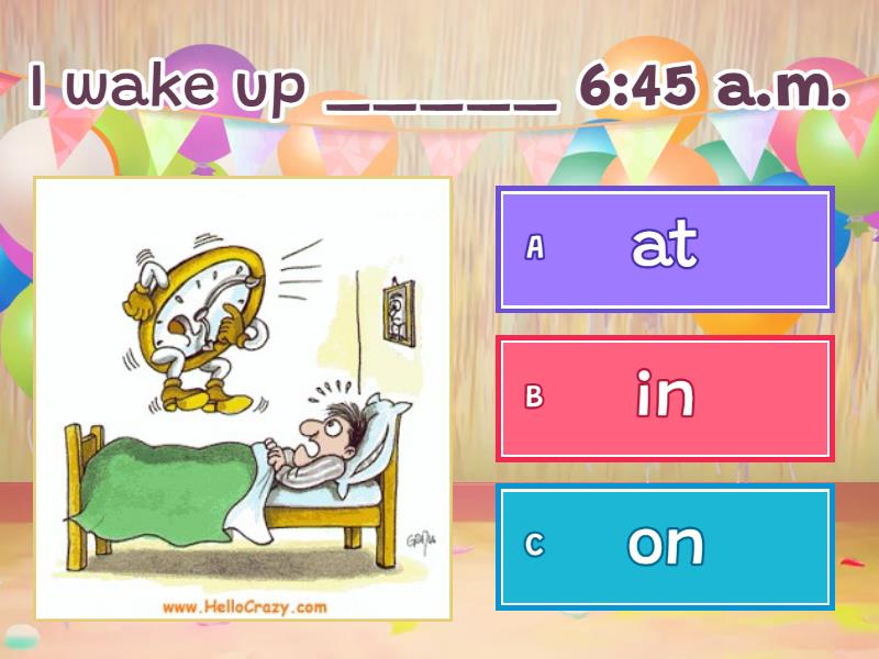 Prepositions of time - Test