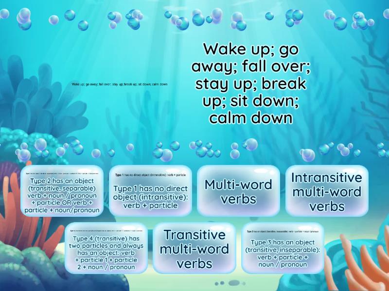 Multi-word verbs - Find the match