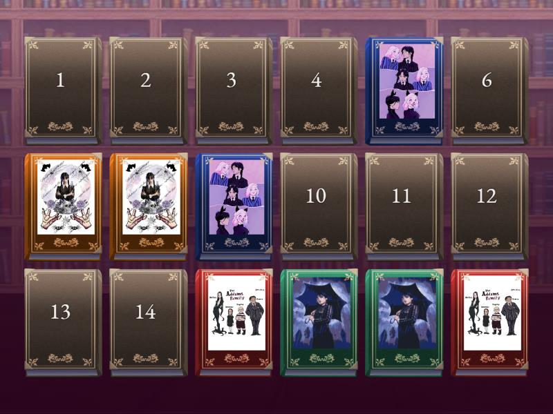 Меморі. Wednesday - Matching pairs