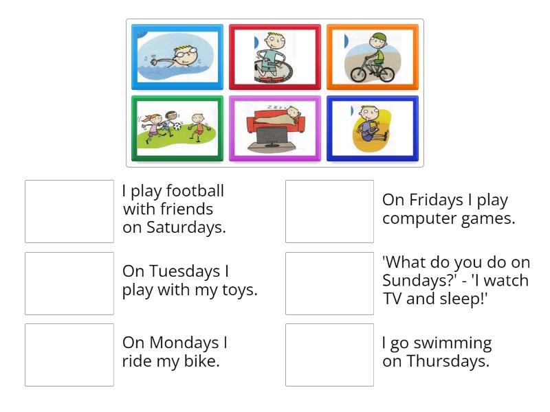 SM 1 unit 5 free time - Match up