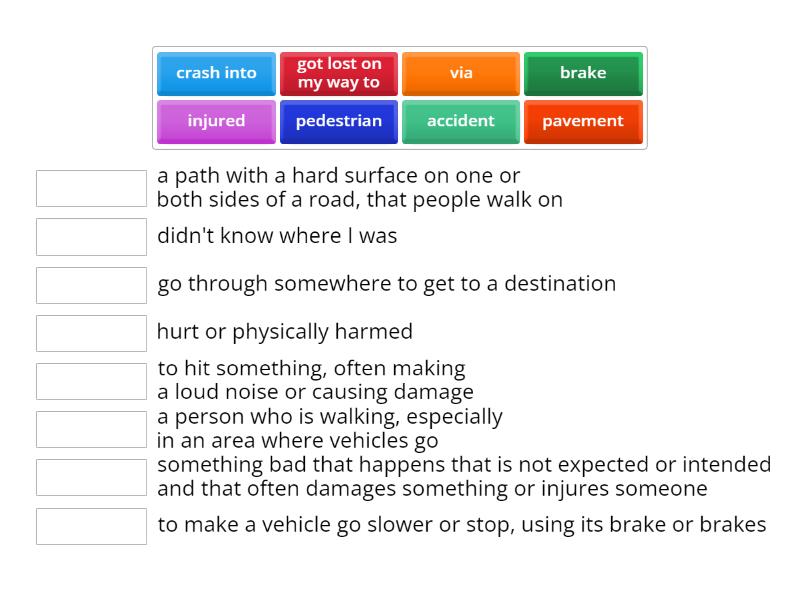 Mas2_lesson 12_On the road - Match up